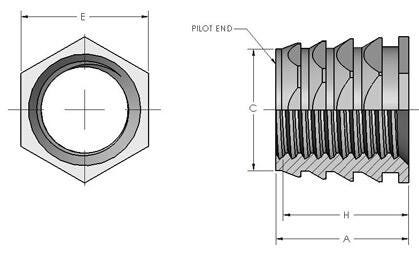 Spiralock M4X0.7 Post-Molded Inserts STAINLESS (300 Series)